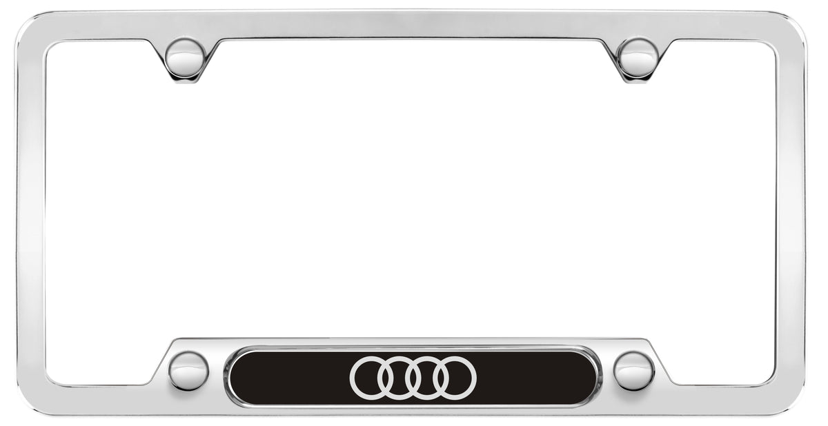 Audi Rings License Plate Frame, Polished Stainless Steel – Audi Beverly ...